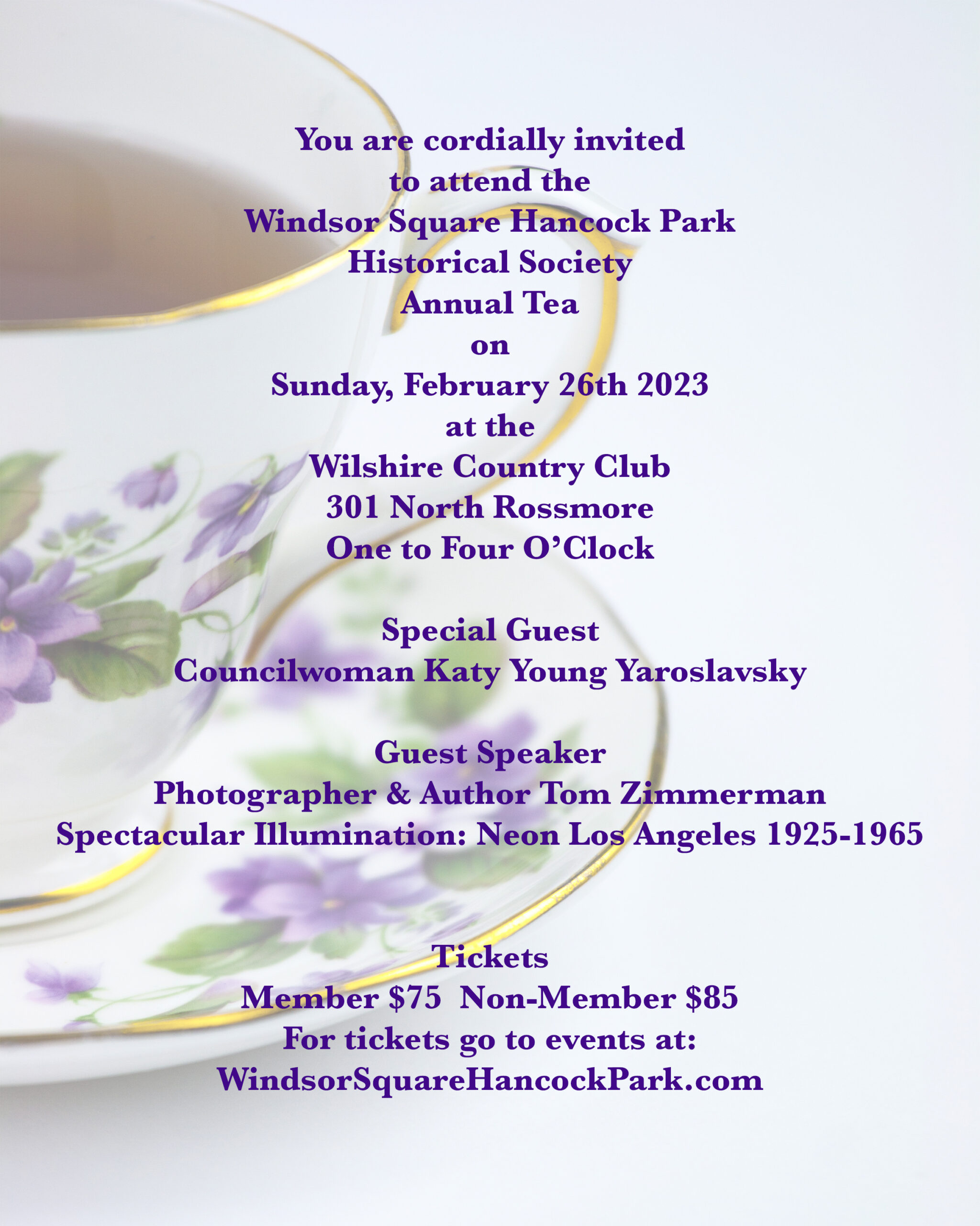 ANNUAL TEA - Windsor Square Hancock Park Historical Society